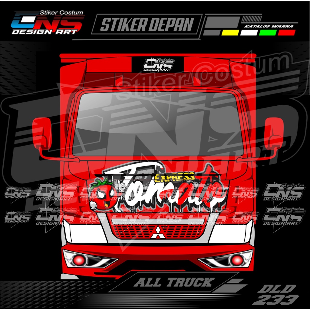 Jual Stiker Kabin Depan TRUK CANTER TOMATO Custom Bisa Request Sticker ...