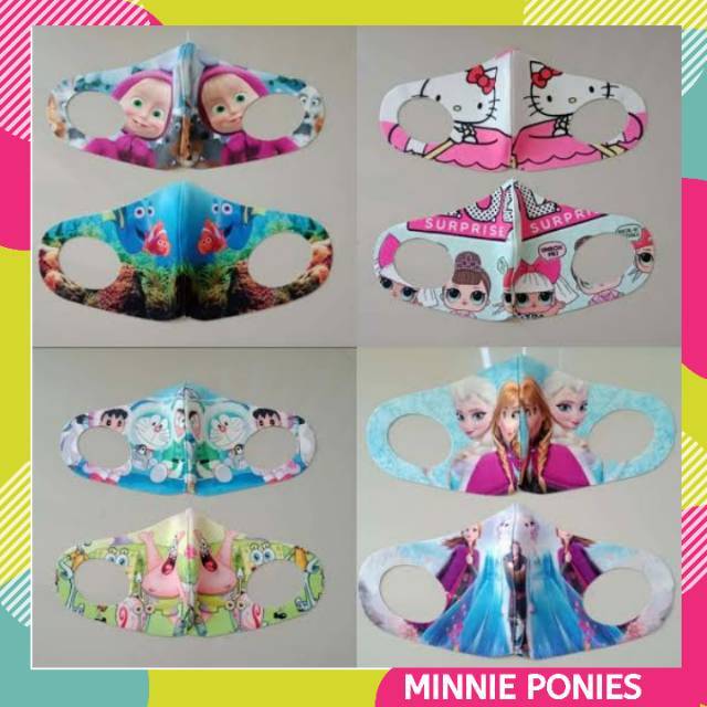 Jual masker scuba anak masker karakter lucu / masker scuba printing LOL ...