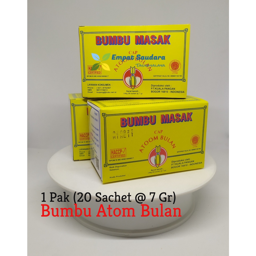 Jual BUMBU PENYEDAP RASA MERK ATOM BULAN KEMASAN PAK (20 Sachet ...