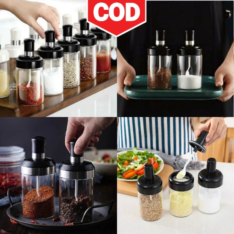 Jual Botol bumbu kaca tebal Tempat garam Tempat merica Gula Tempat ...