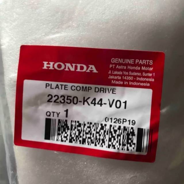 Jual Plat Kampas Ganda Piringan Kopling Plate Comp Drive Honda Beat F1 ...
