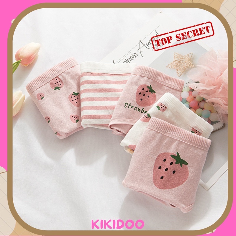 Jual KIKIDOO Celana dalam wanita katun imut japan panties strawberry CDR08 | Shopee Indonesia