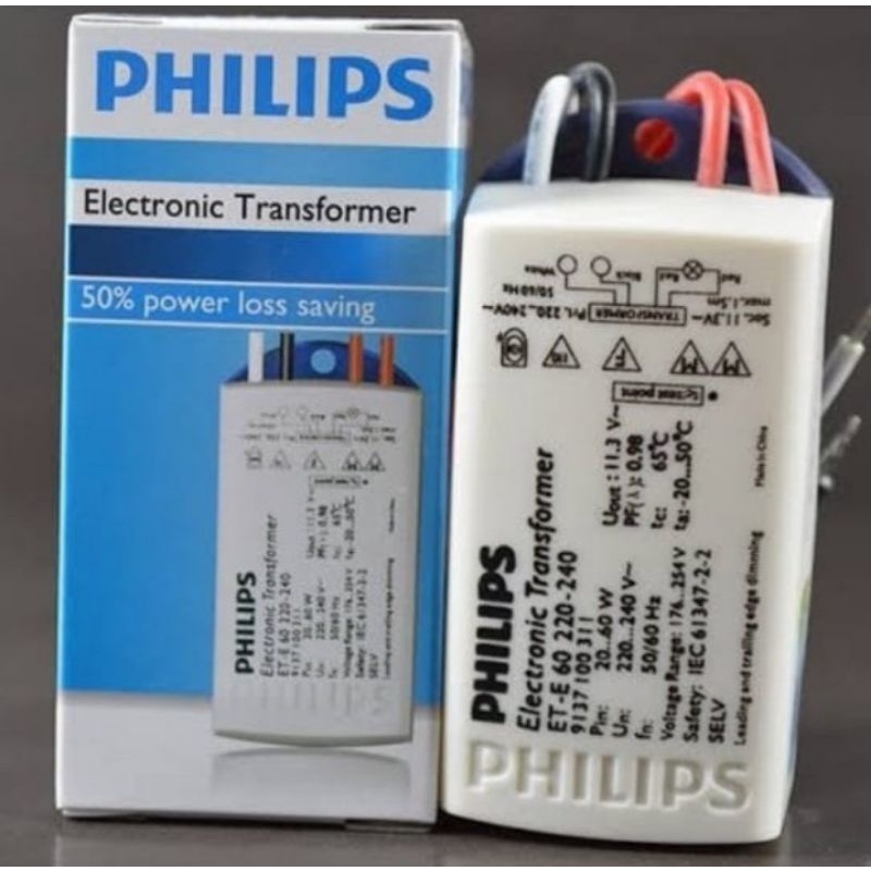 Jual PHILIPS BALLAST ELECTRONIC TRANSFORMER HALOGEN 12 VOLT 12V ET-E ...