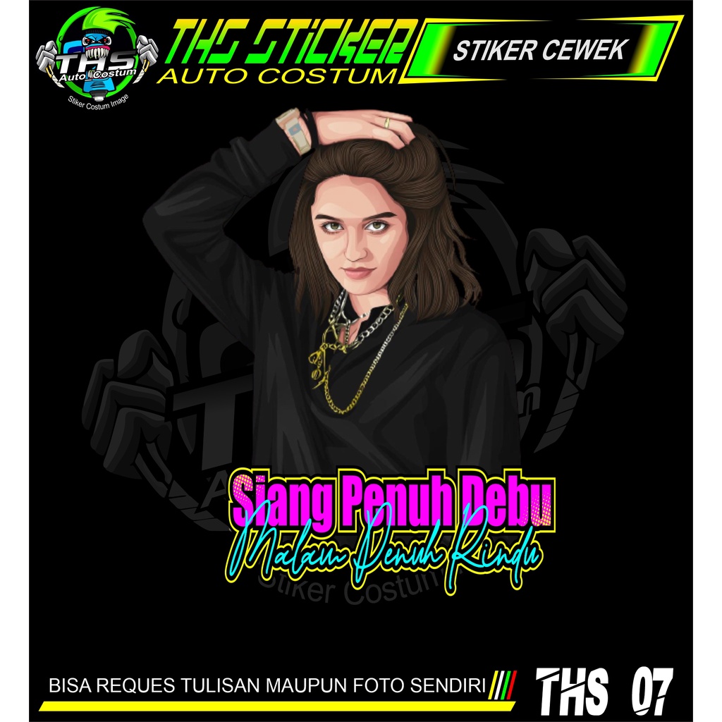 Jual Stiker Cewek Cantik Vinyl Bisa Request Custom Sticker Variasi ...