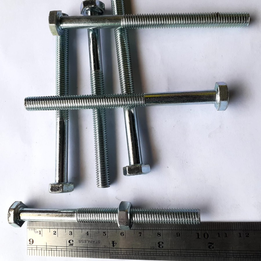Jual BAUT MUR M8 X 100 PUTIH BMP M8X100 PANJANG 10CM 10 CM KUNCI 13 GALVANIZ GALVANIS Indonesia ...