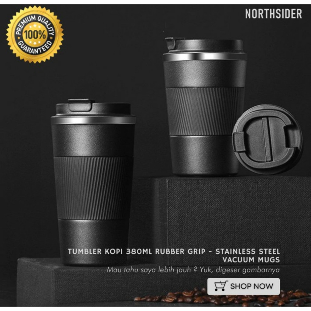 Jual TUMBLER KOPI 510ml with RUBBER GRIP - STAINLESS STEELINSULATED ...
