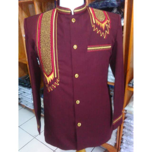 Jual Jasko - Jas Koko Motif Surban 02 Warna Merah Maroon | Shopee Indonesia