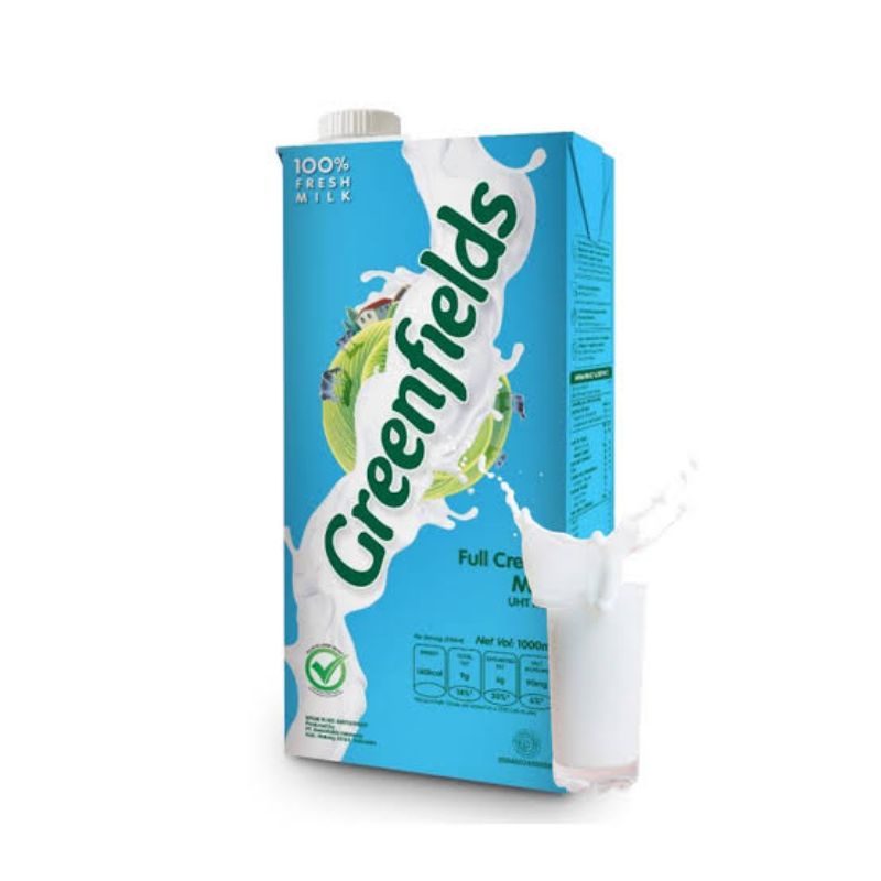 Jual Greenfields UHT Milk Full Cream 1000 ml / 1 Liter | Shopee Indonesia