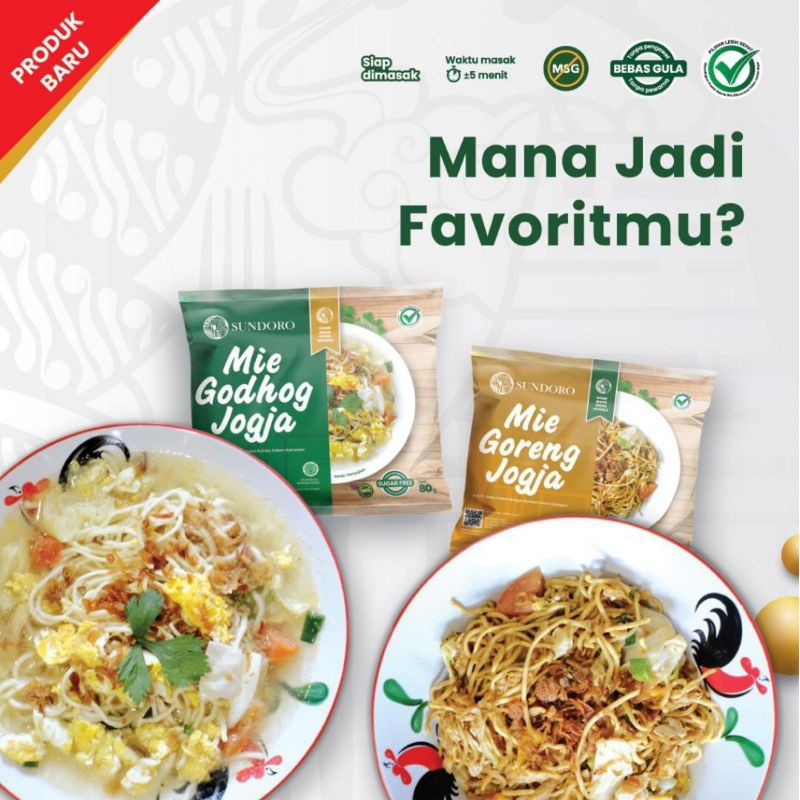Jual Sundoro Bakmi Jogja Mie Kering Instan/ Bakmi Godhog dan Goreng ...