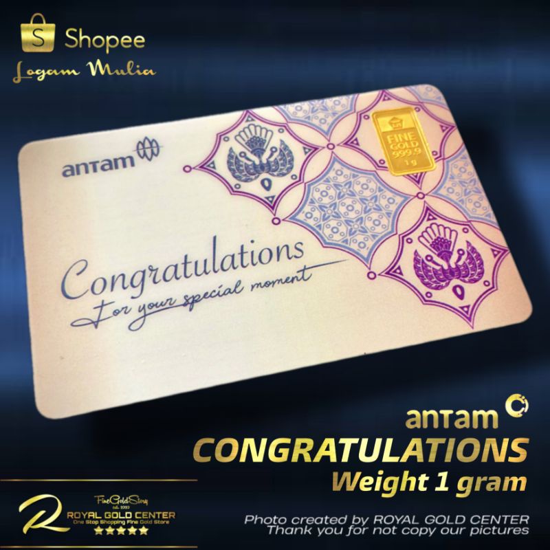 Jual Antam Gift Series Congratulations 1 gram Emas Logam Mulia ...