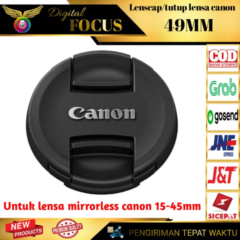 Jual Lenscap canon 49mm tutup lensa canon 49mm mirrorless canon 15-45mm ...