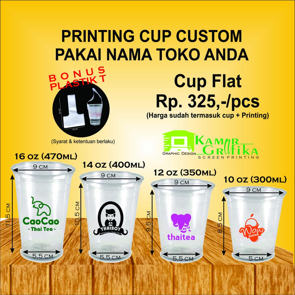 gelas cup sablon custom , cup printing 10oz 12oz 14oz 16 oz | Shopee ...