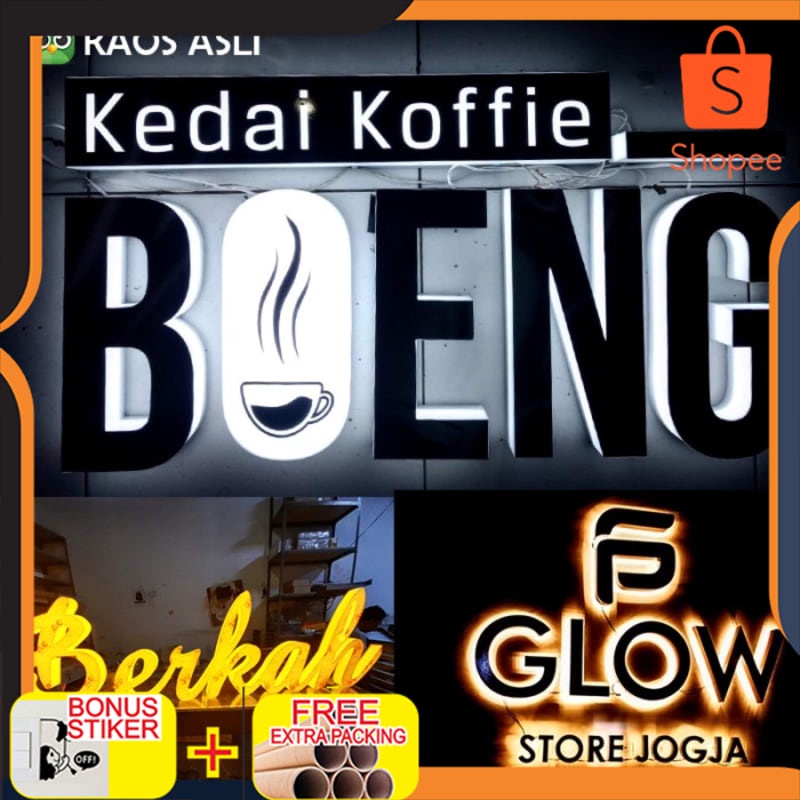 Jual Promo Papan Usaha Akrilik Papan Huruf Timbul Cafe Resto Akrilik 3D ...