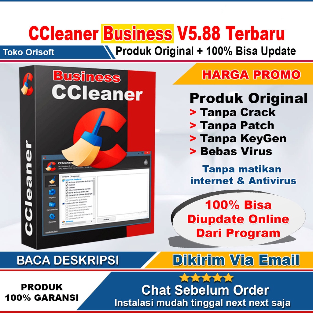 Jual CCleaner V5.88 Business Edition Original [Bisa Update Online] Full Version | Shopee Indonesia