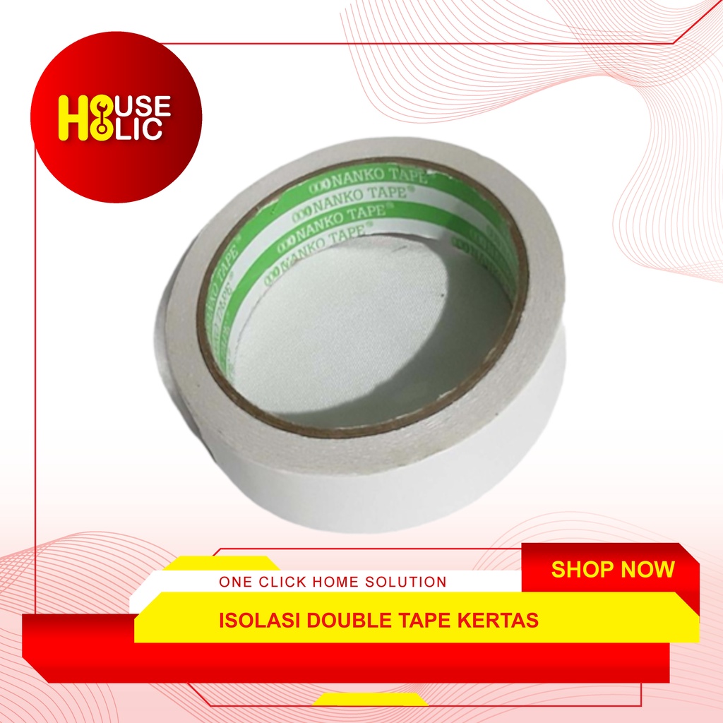 Jual Double Tape Kertas 24mm x 12 m Putih / Dobel Tip Isolasi Lakban ...