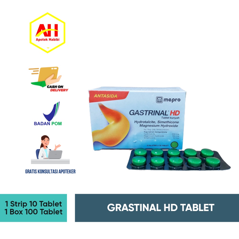 Jual Gastrinal Gastinal 1 box isi 100 Tablet Obat untuk Mengurangi ...