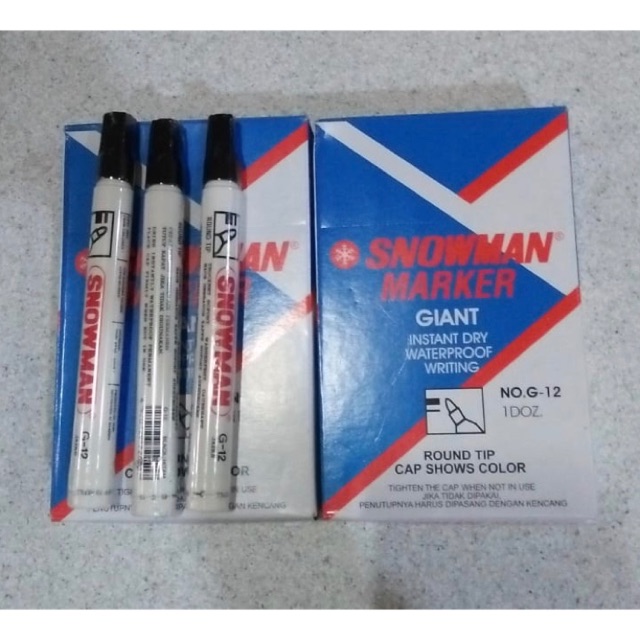 Jual Spidol Permanent Snowman (1 lusin) Indonesia|Shopee Indonesia