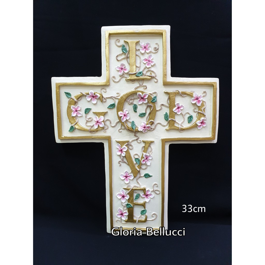 Jual pajangan salib dinding gantung yesus cross love god jumbo dekorasi ...