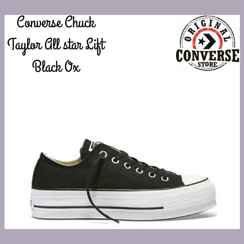ORIGINAL CONVERSE CHUCK TAYLOR ALL STAR LIFT BLACK OX 560250C WOMENS ...