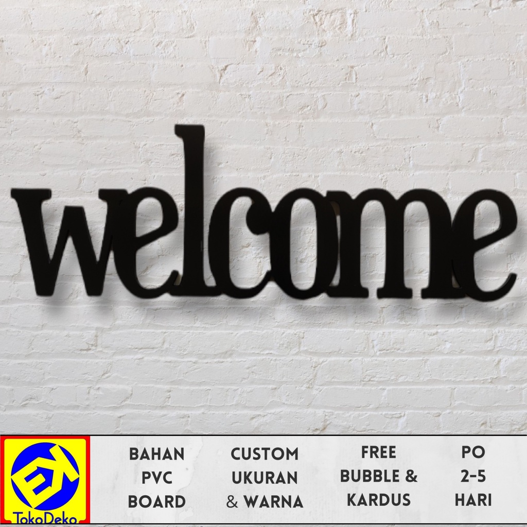 Jual Dekorasi Rumah Hiasan Dinding Tulisan Timbul Welcome (Font Euphori ...
