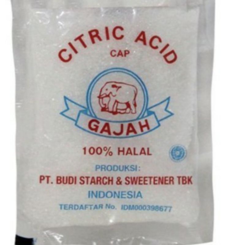 Jual CITRIC ACID | SITRUN CAP GAJAH 50g | Shopee Indonesia