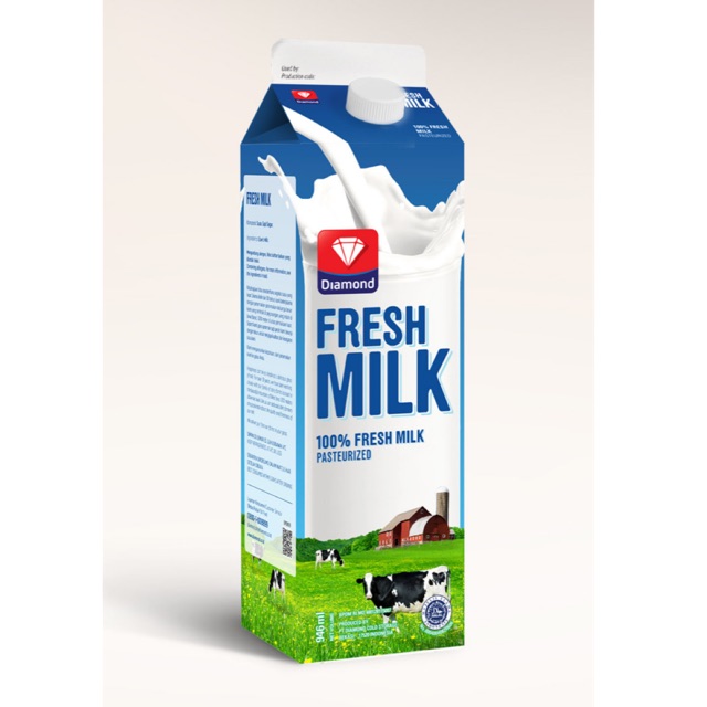 Fresh Milk Diamond Plain 946ml Susu Pasteurisasi | Shopee Indonesia