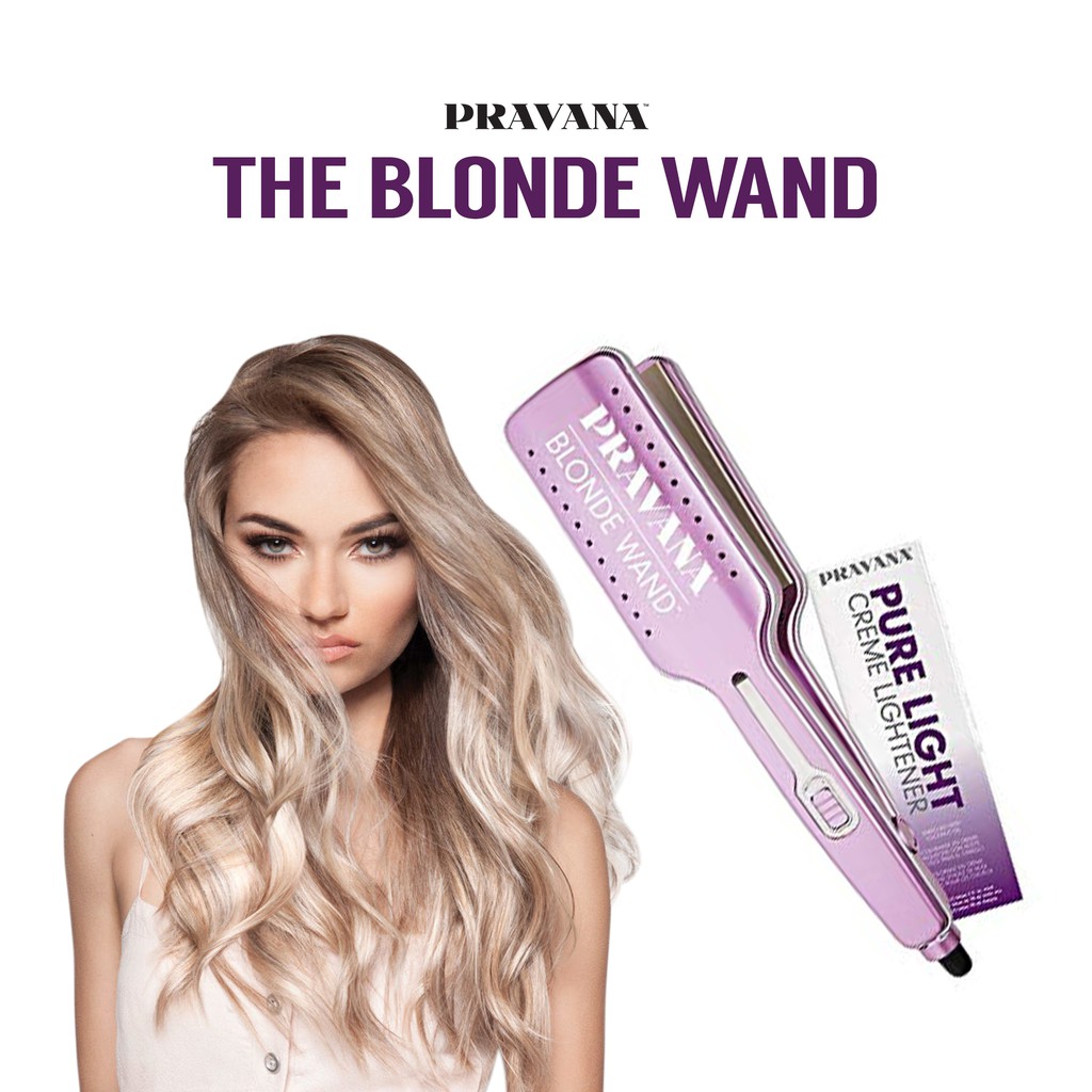 Pravana The Blonde Wand Flat Iron + Pure Light Creme Lightener ...