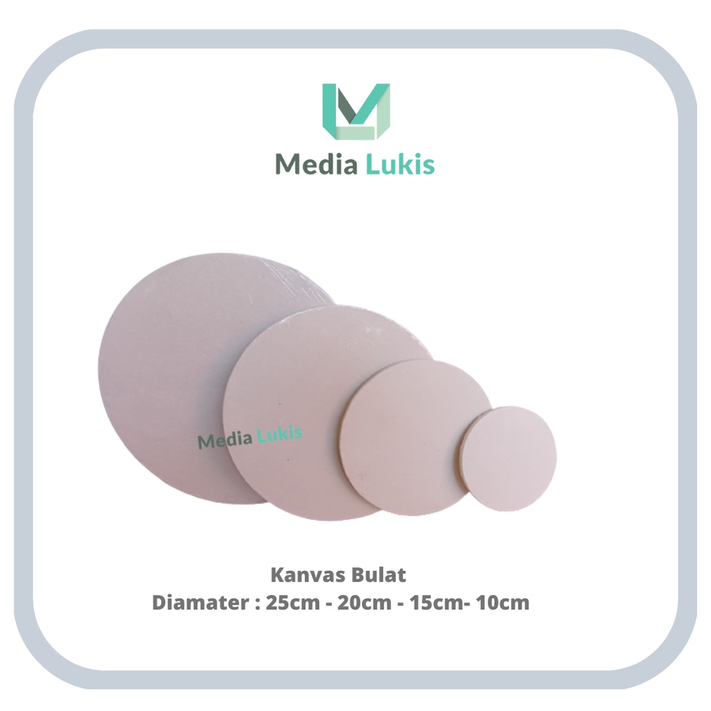 Jual Kanvas Bulat Pipih / Canvas Bundar Diameter 10Cm 15cm 20Cm 25Cm ...