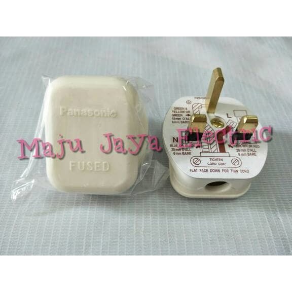Jual Steker/Colokan Stop Kontak AC Kaki 3 Pin Panasonic Fuse Arde WEJ ...