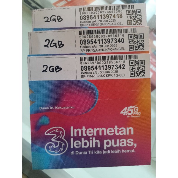 Jual KARTU PERDANA 3 AON KUOTA 2GB NASIONAL | Shopee Indonesia