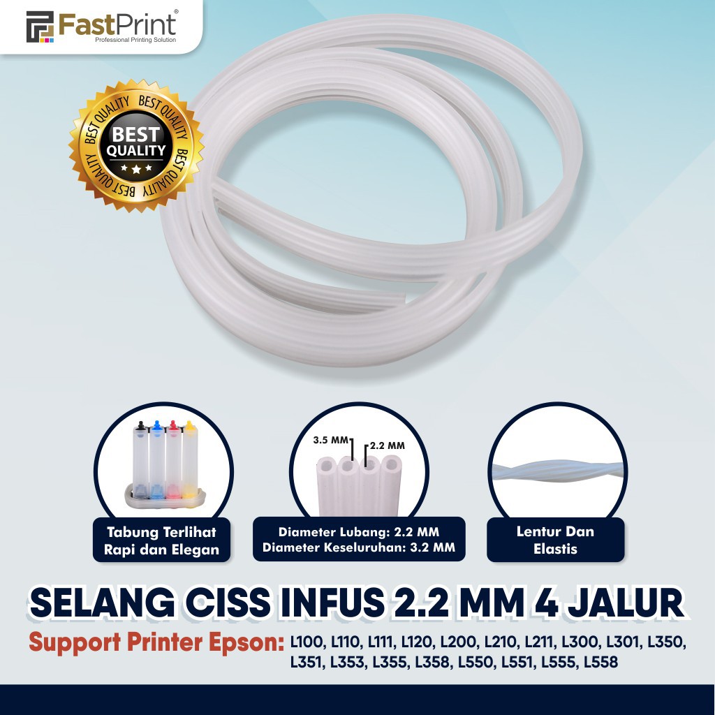 Selang CISS Infus Epson L100 L110 L111 L120 L200 L210 L211 L300 L301 ...