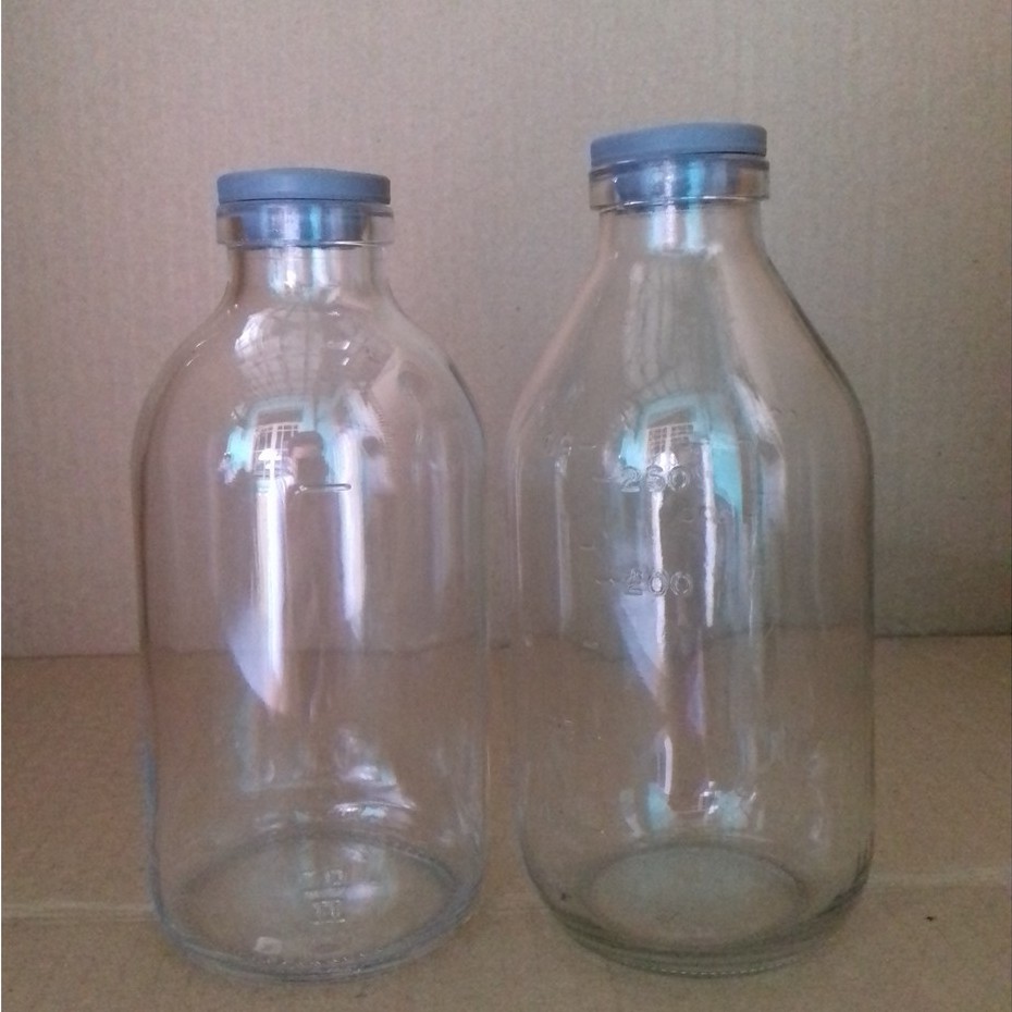 Botol Kaca Bening 250ml Tutup Karet - INFUS(12PCS) | Shopee Indonesia