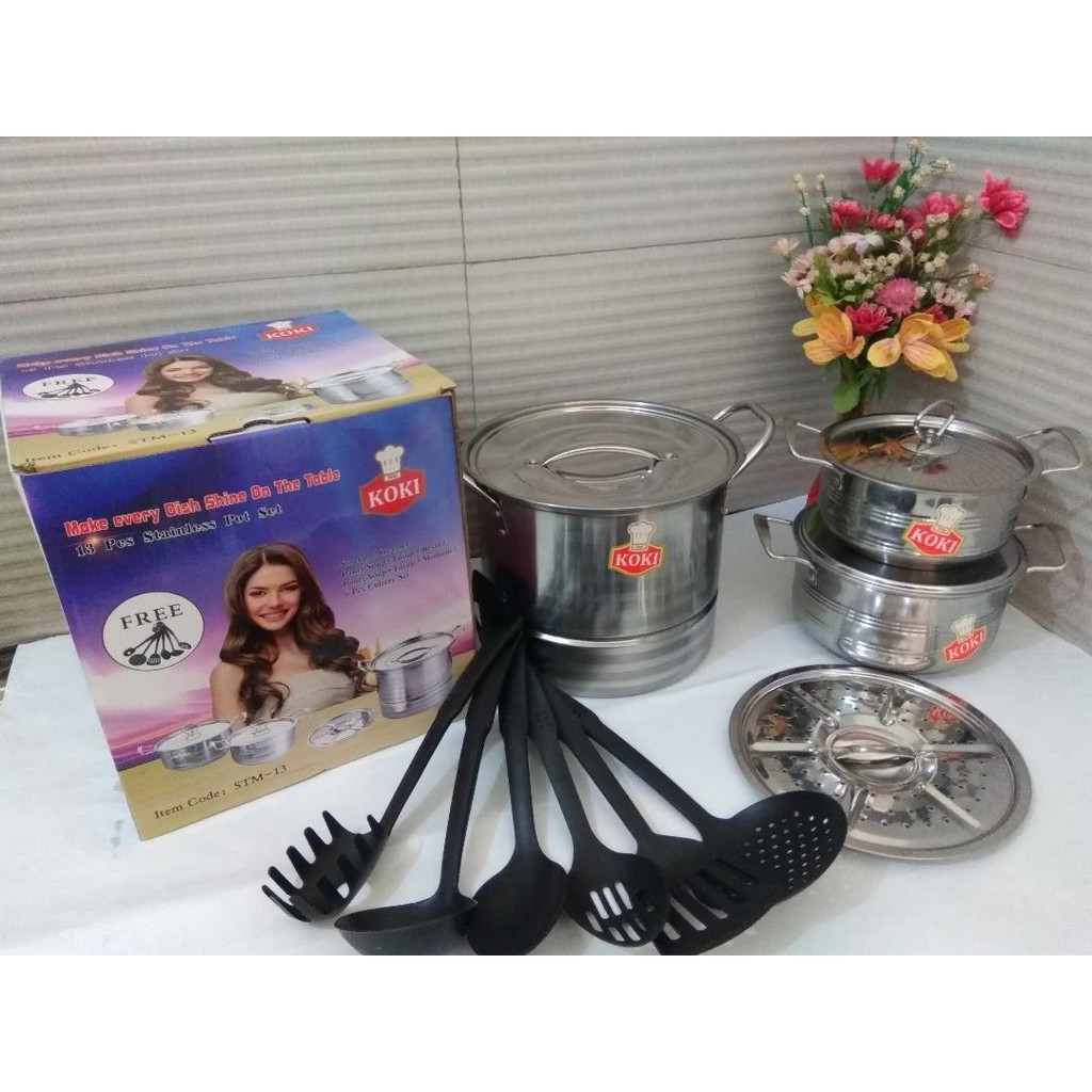 Jual Panci steamer stock pot / kukusan set 13 in 1 HAPPYCALL quality / langseng / panci nasi ...