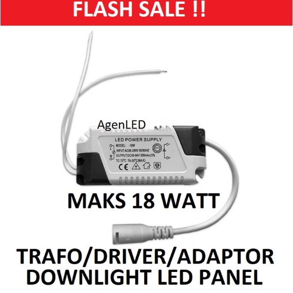 Jual DRIVER ADAPTOR TRAFO 18W LAMPU DOWNLIGHT LED PANEL 18 W WATT 12 ...