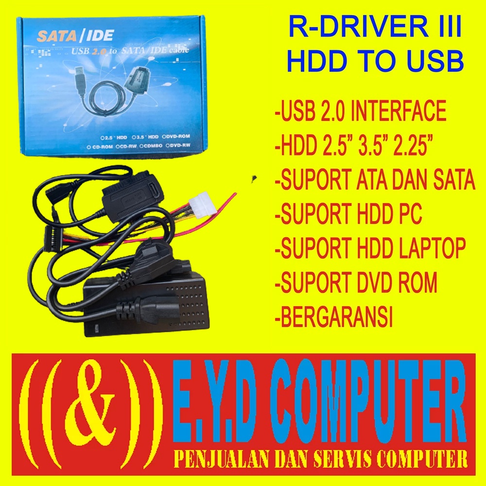 Jual R - DRIVER III USB TO SATA IDE CABLE CONVERTER KABEL UNTUK HARDISK ...
