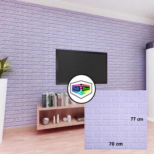 Jual WD Wallpaper 3D Foam Sticker Warna Ungu Muda Premium Wall Paper ...