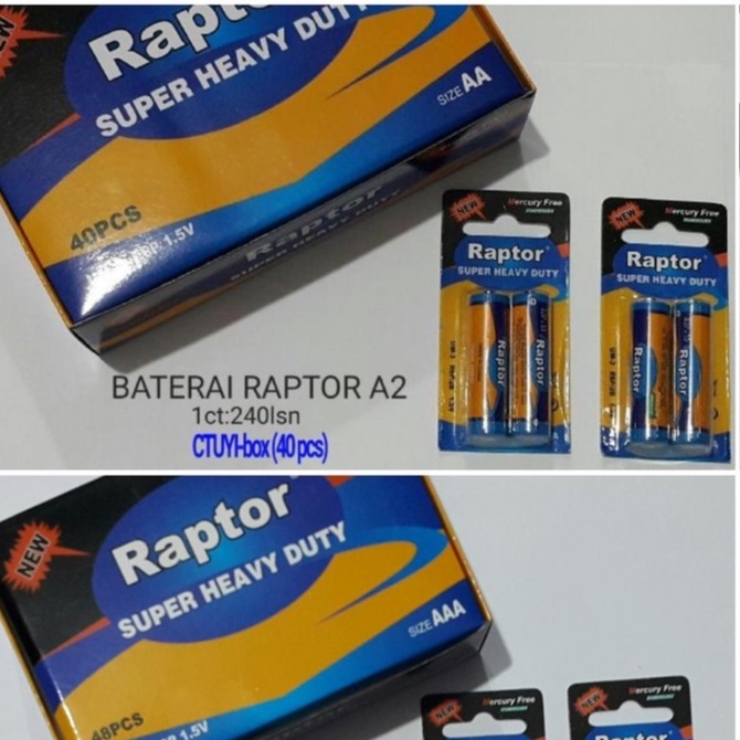 Jual BATERE AA RAPTOR SUPER HEAVY DUTY // BATERE AA MURAH HARGA PER ...