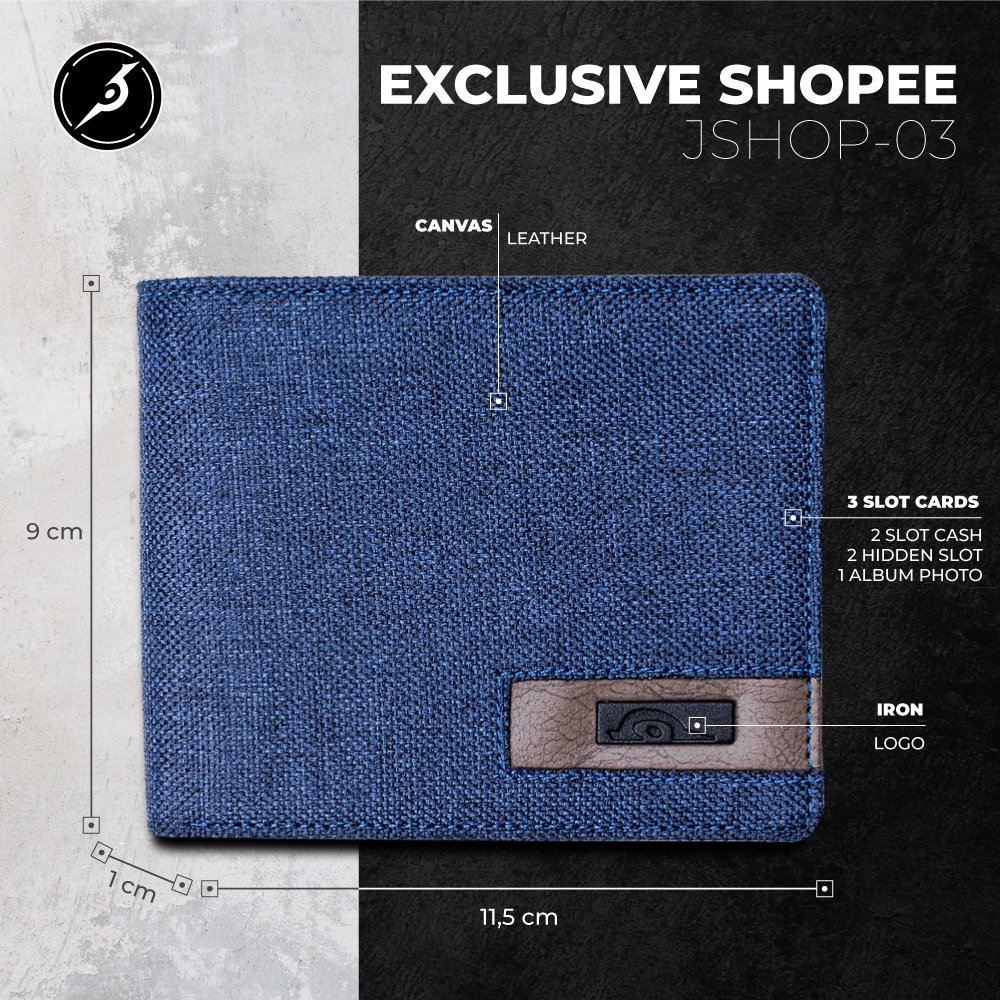 Review tentang [HANYA DI SHOPEE] JFR Fashion Dompet Pria Bahan Kulit Canvas JSHOP-03 BIRU ~ My ...