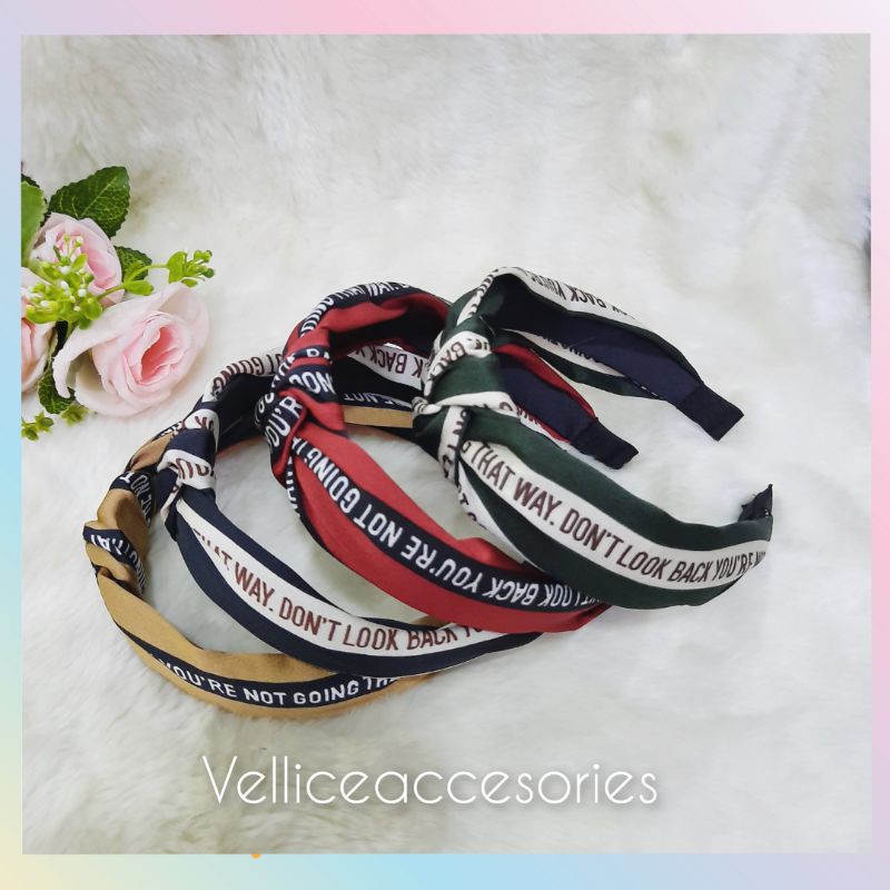 Jual COD!! Bando simpul Bando silang Motif Huruf/ bando premium ...