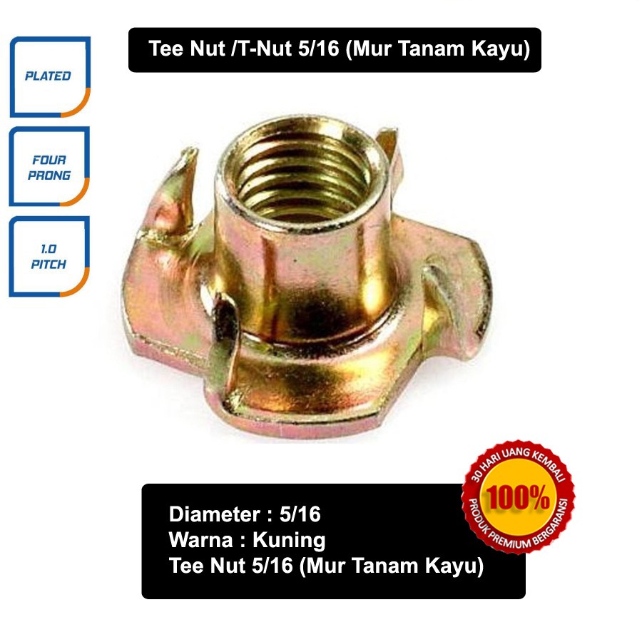 Jual Mur Tanam - Tee Nut / Baut Tanam - Cakar - T nut 5/16 Inchi UNC ...