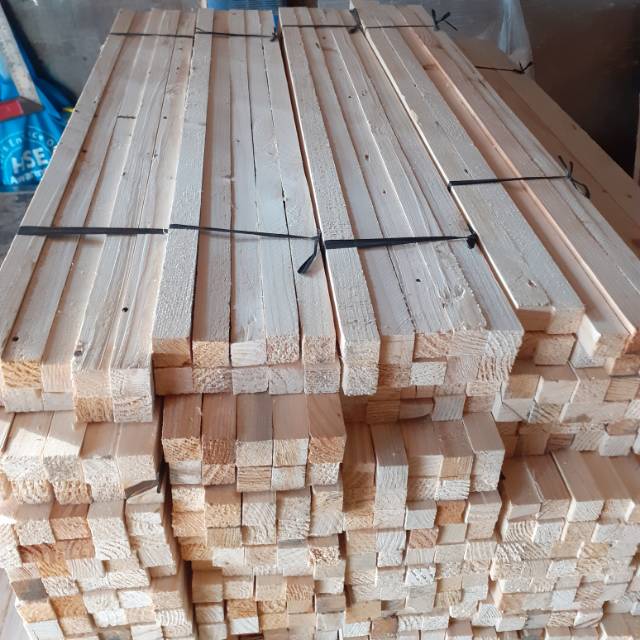 Reng kayu jati belanda serut halus 2x2x76cm (min order 10 batang ...