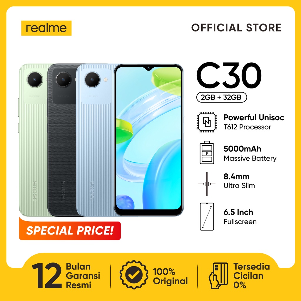 Jual realme C30 2GB+32GB （Powerful Unisoc T612 Processor | 5000mAh ...
