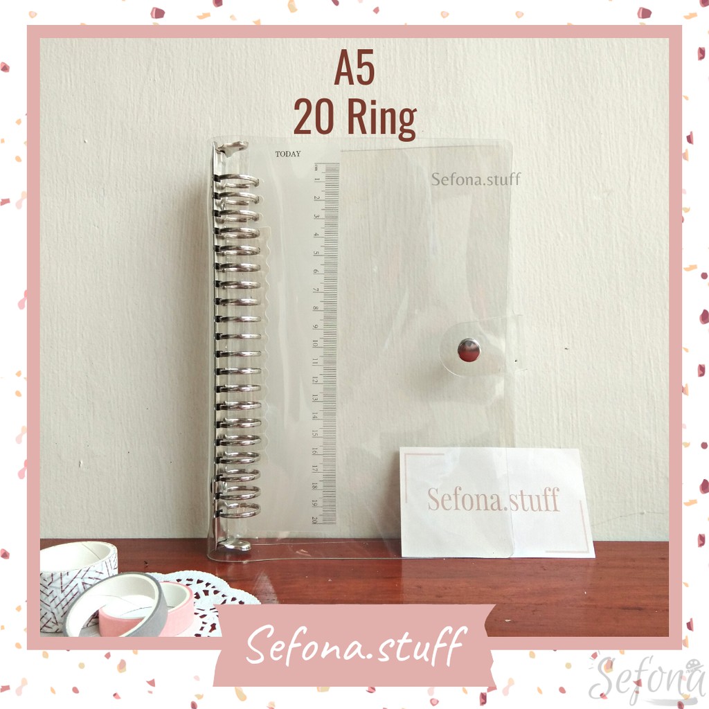Jual A5 Transparan Cover Binder A5 20 Ring Bening untuk Jurnal, Kuliah ...