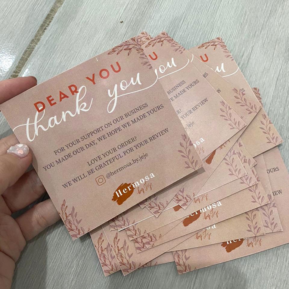 Jual THANK YOU CARD / Kartu Ucapan Terima Kasih / THX CARD OLSHOP (CUSTOM) | Shopee Indonesia