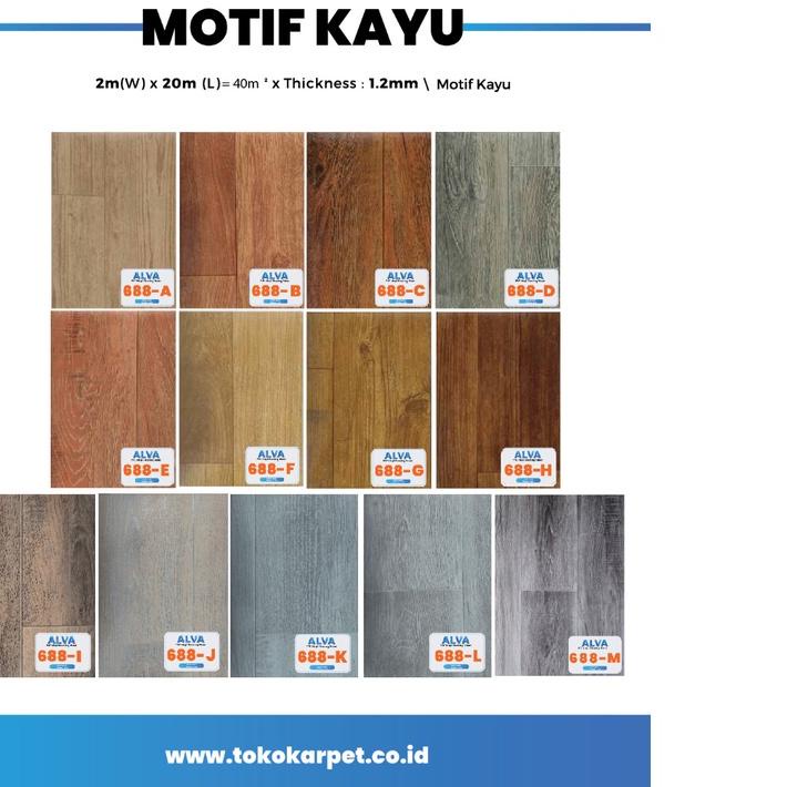 Jual Vinyl Lantai Roll Alva Motif Kayu Tebal 1,2mm | Shopee Indonesia
