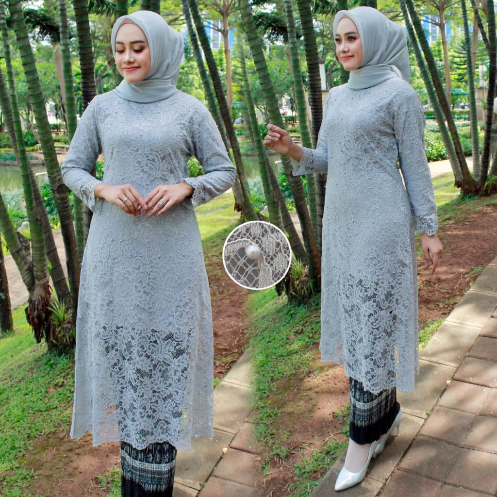 Jual KEBAYA BROKAT TUNIK MODERN / SET TUNIK BRUKAT MUSLIM / SETELAN ...