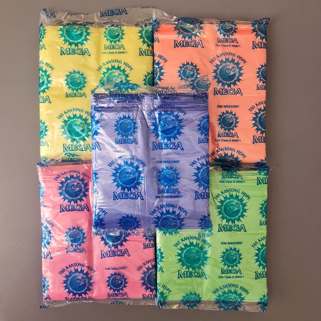 Jual Kantong Plastik Kresek Kecil 15 cm x 32 cm - HDPE - Kuning Orange Merah Muda Biru Hijau ...