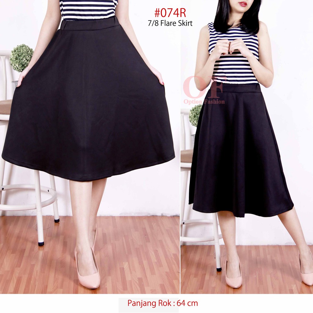 Jual Rok Flare 7/8 Bahan Scuba | Shopee Indonesia