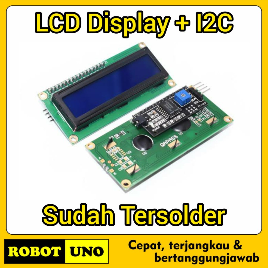 Jual LCD 16x2 1602 Plus I2C LCD Character Display Biru LCD Karakter 5V ...