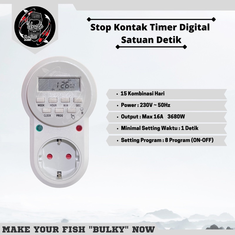 Jual Stop Kontak Timer Digital Detik Untuk Autofeeder / Auto Feeder | Shopee Indonesia